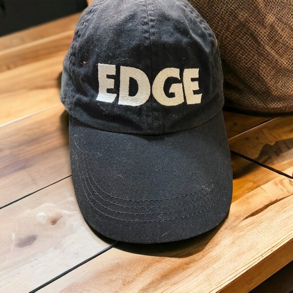 Anvil | Accessories | Edge Anvil Ball Cap Hat Embroidered Black White ...
